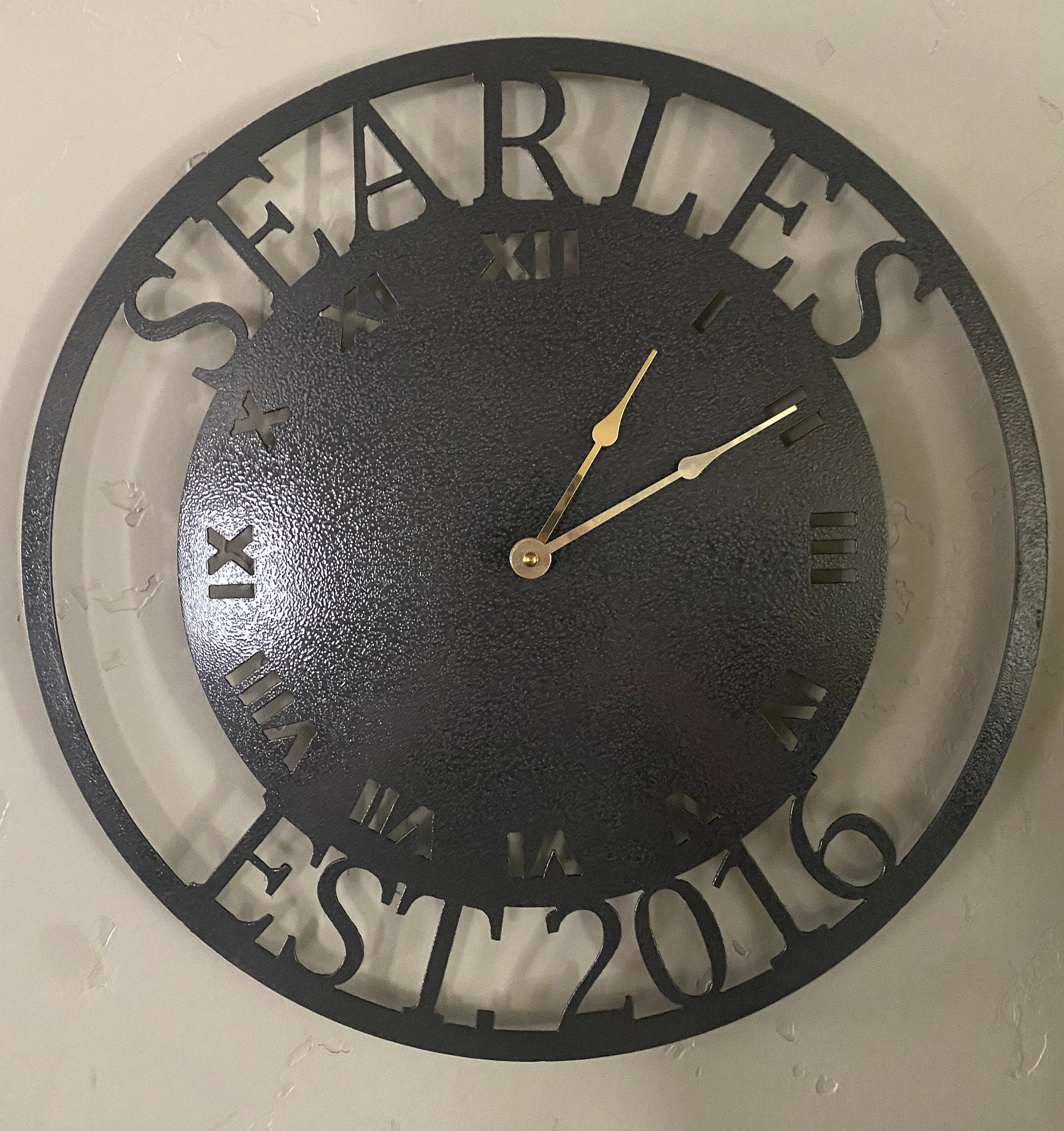 Personalized Clock Wall Art, Metal Wall Clock, Family Name Clock Metal ...