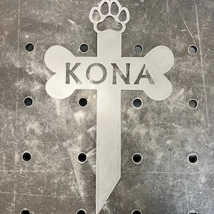 Pet Cross Personalized Sign, Dog Cross Metal Yard Art, Dog Memorial ...
