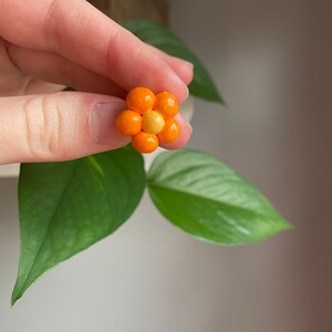 Orange Flower Pin // Handmade Clay Pin Cute Clay Pin Polymer | Etsy