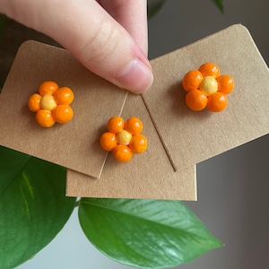 Orange Flower Pin // Handmade Clay Pin Cute Clay Pin Polymer | Etsy