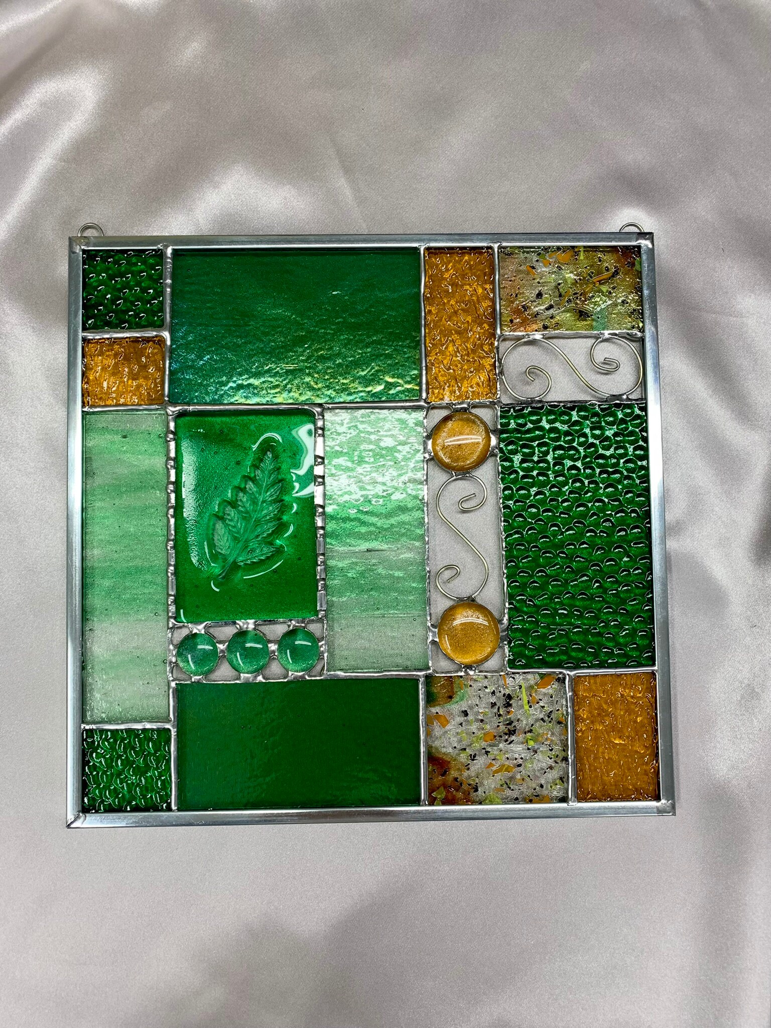 Green Fern Fused Glass Stained Glass - Etsy