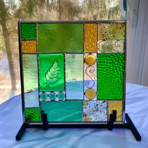 Green Fern Fused Glass Stained Glass - Etsy