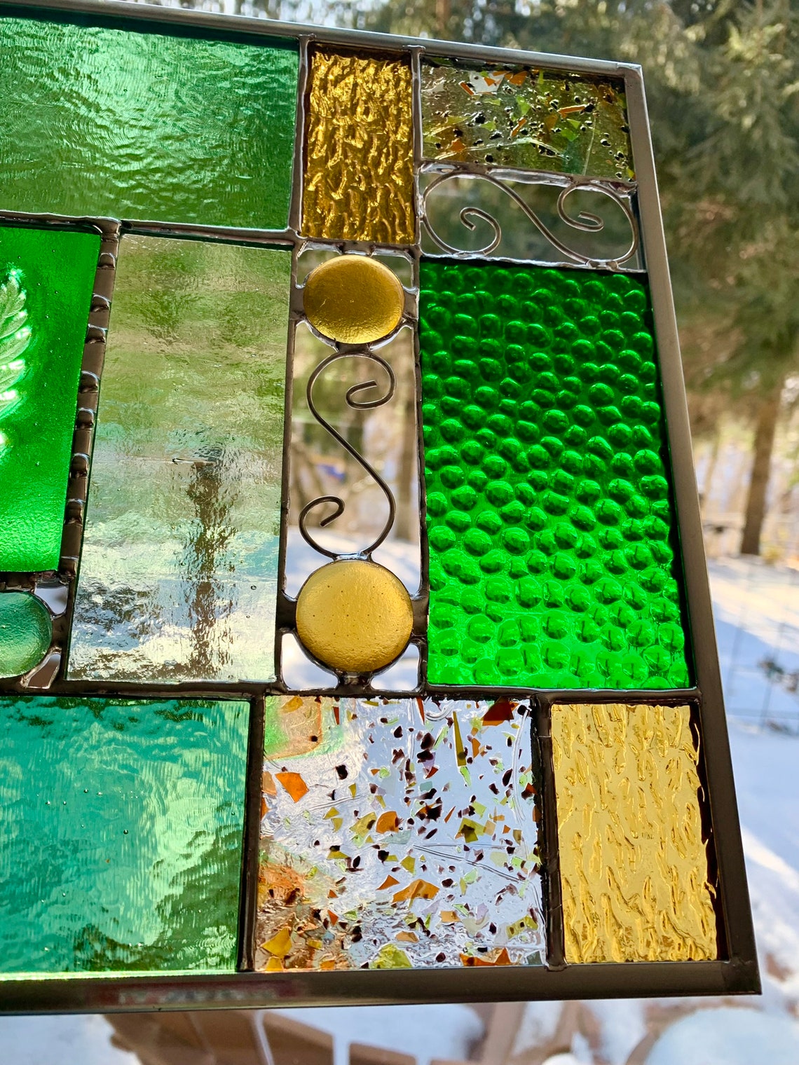Green Fern Fused Glass Stained Glass - Etsy