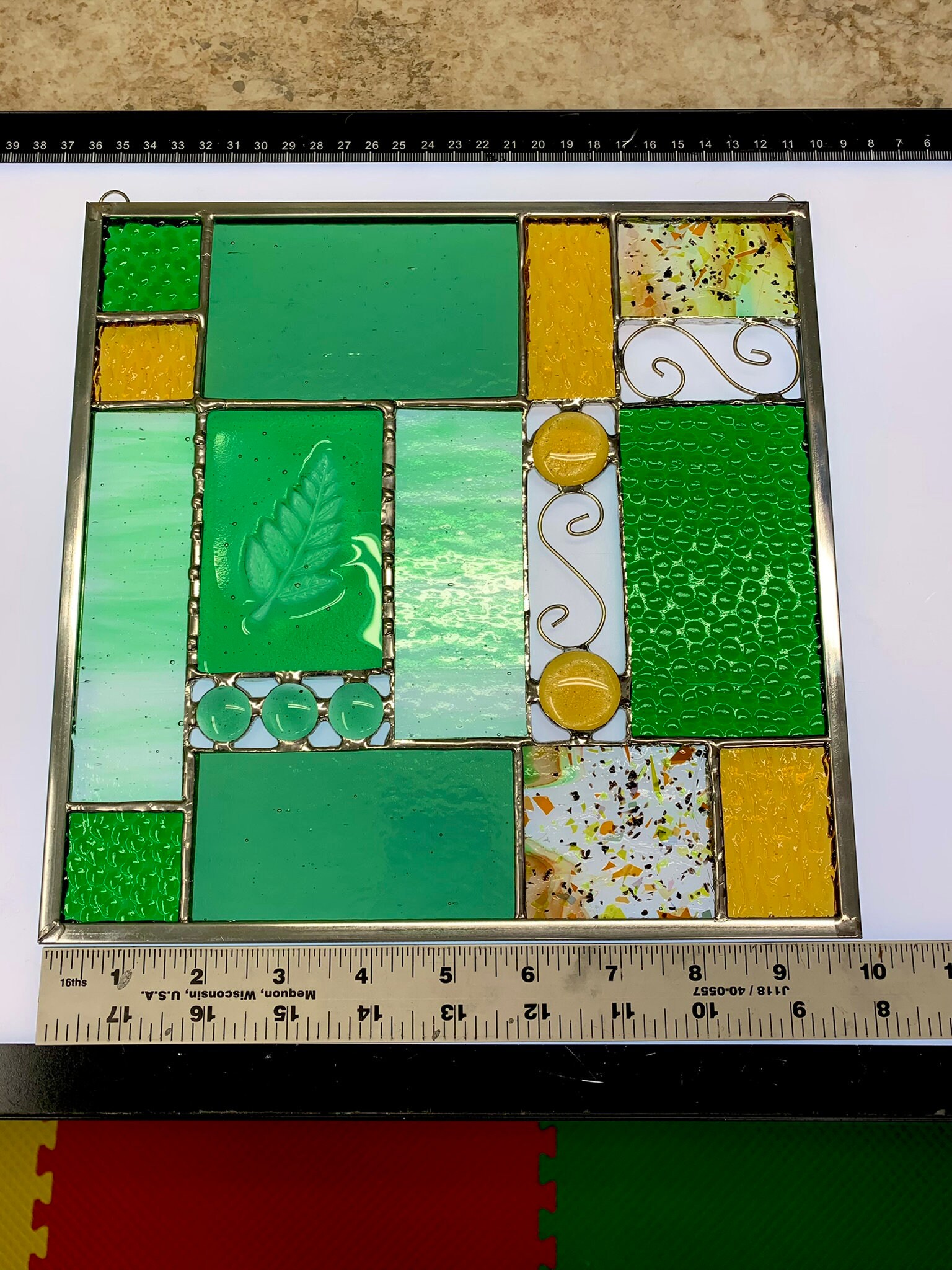 Green Fern Fused Glass Stained Glass - Etsy