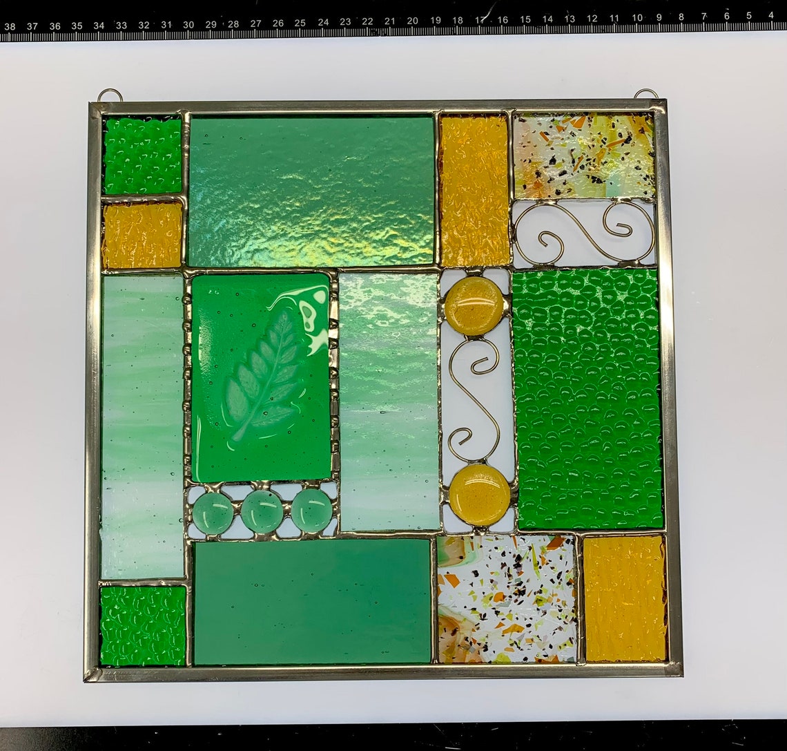 Green Fern Fused Glass Stained Glass - Etsy