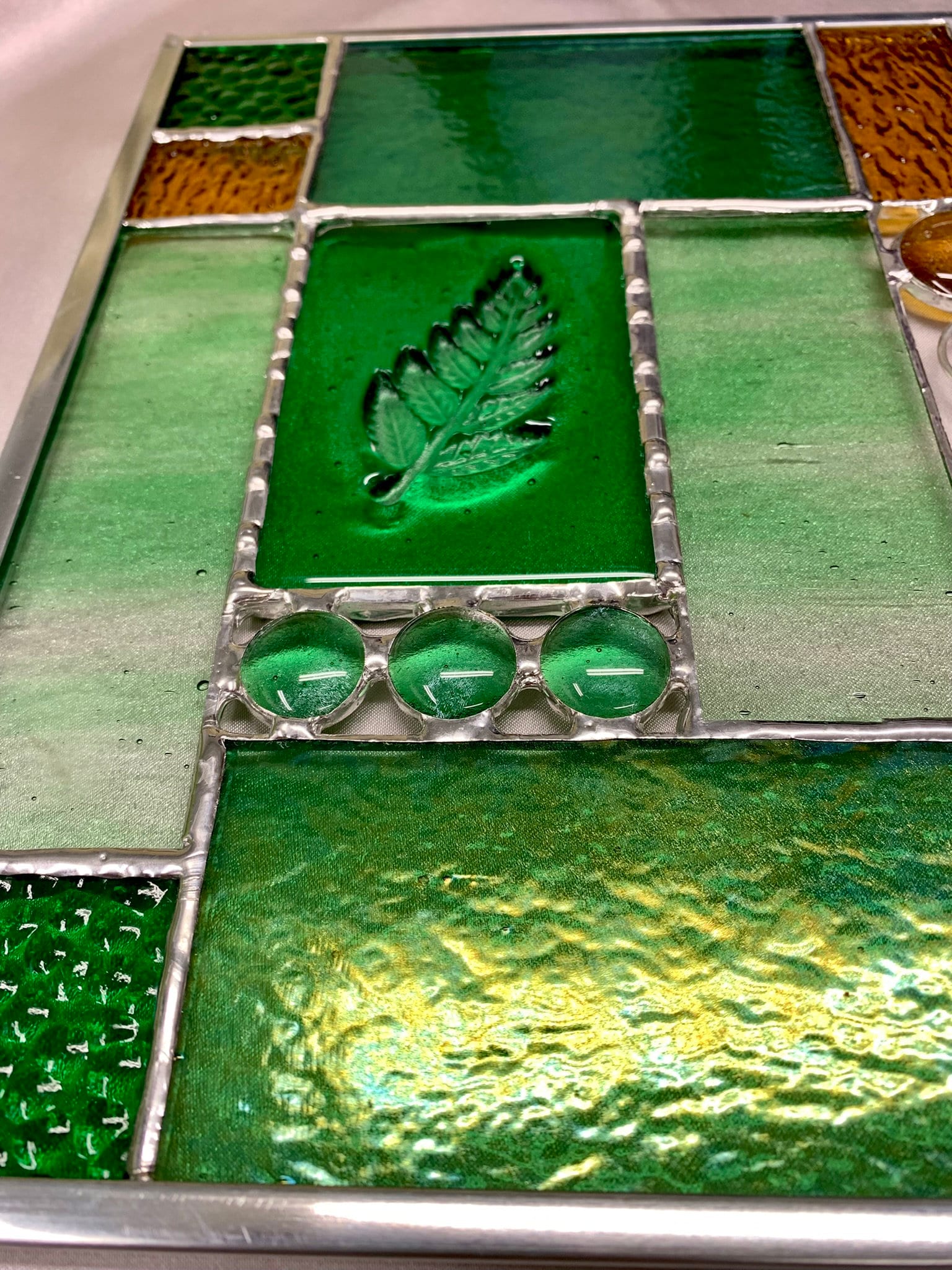 Green Fern Fused Glass Stained Glass - Etsy