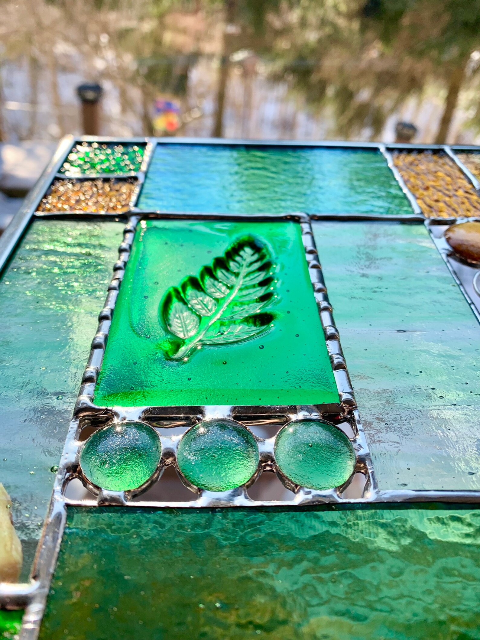 Green Fern Fused Glass Stained Glass - Etsy