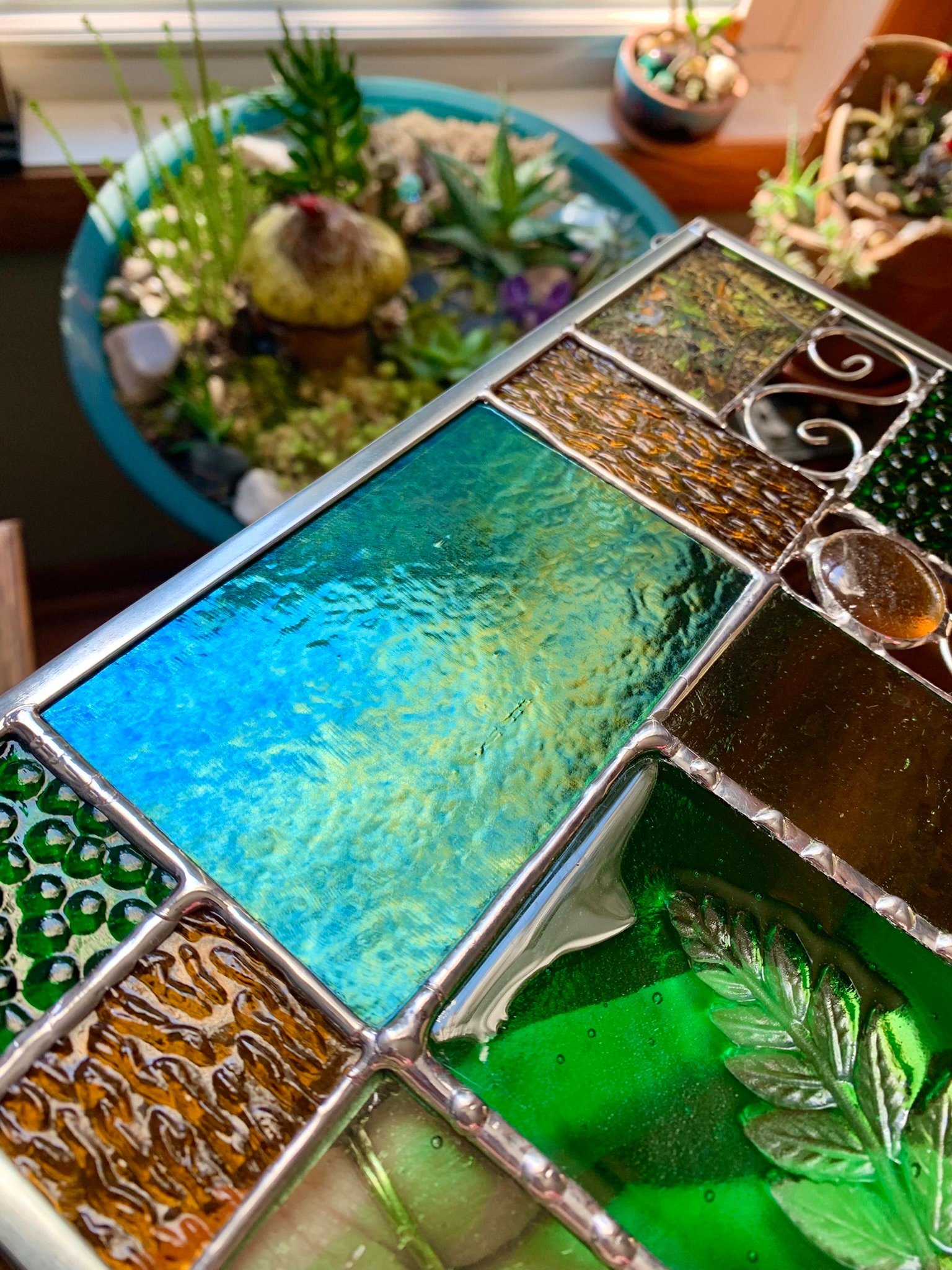 Green Fern Fused Glass Stained Glass - Etsy