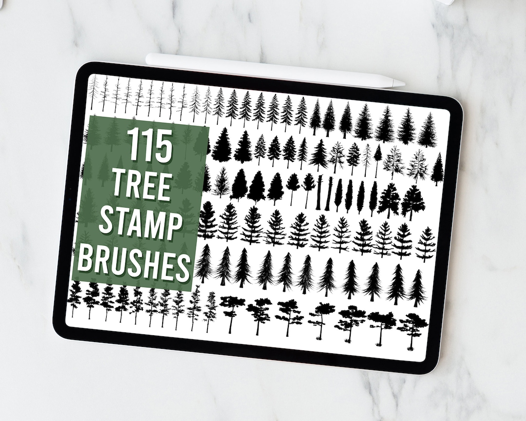 115 Procreate Tree Brushes, Trees Stamp Set, Procreate Brush Pack, Tree ...