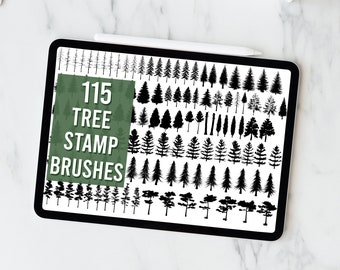 Procreate Tree Brushes, Trees Stamp Set, Brush Pack, Tree Silhouette ...