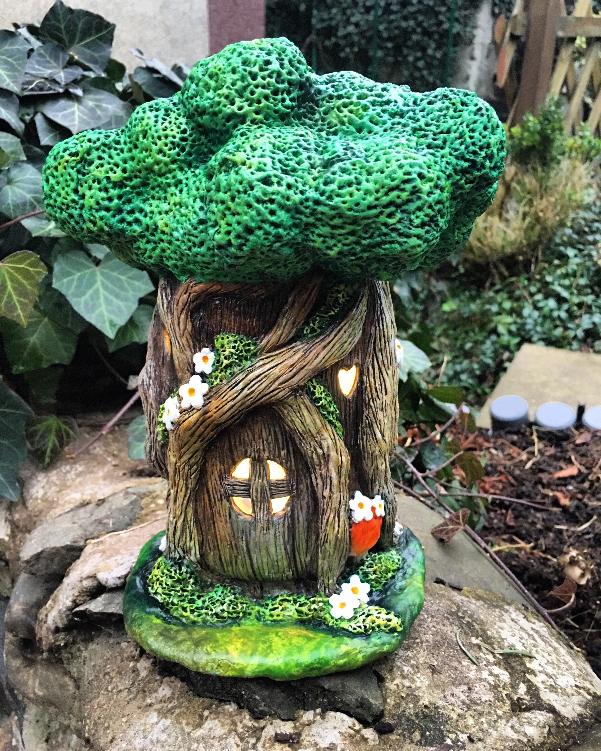 Air Dry Clay Fairy House, Treehouse - Etsy