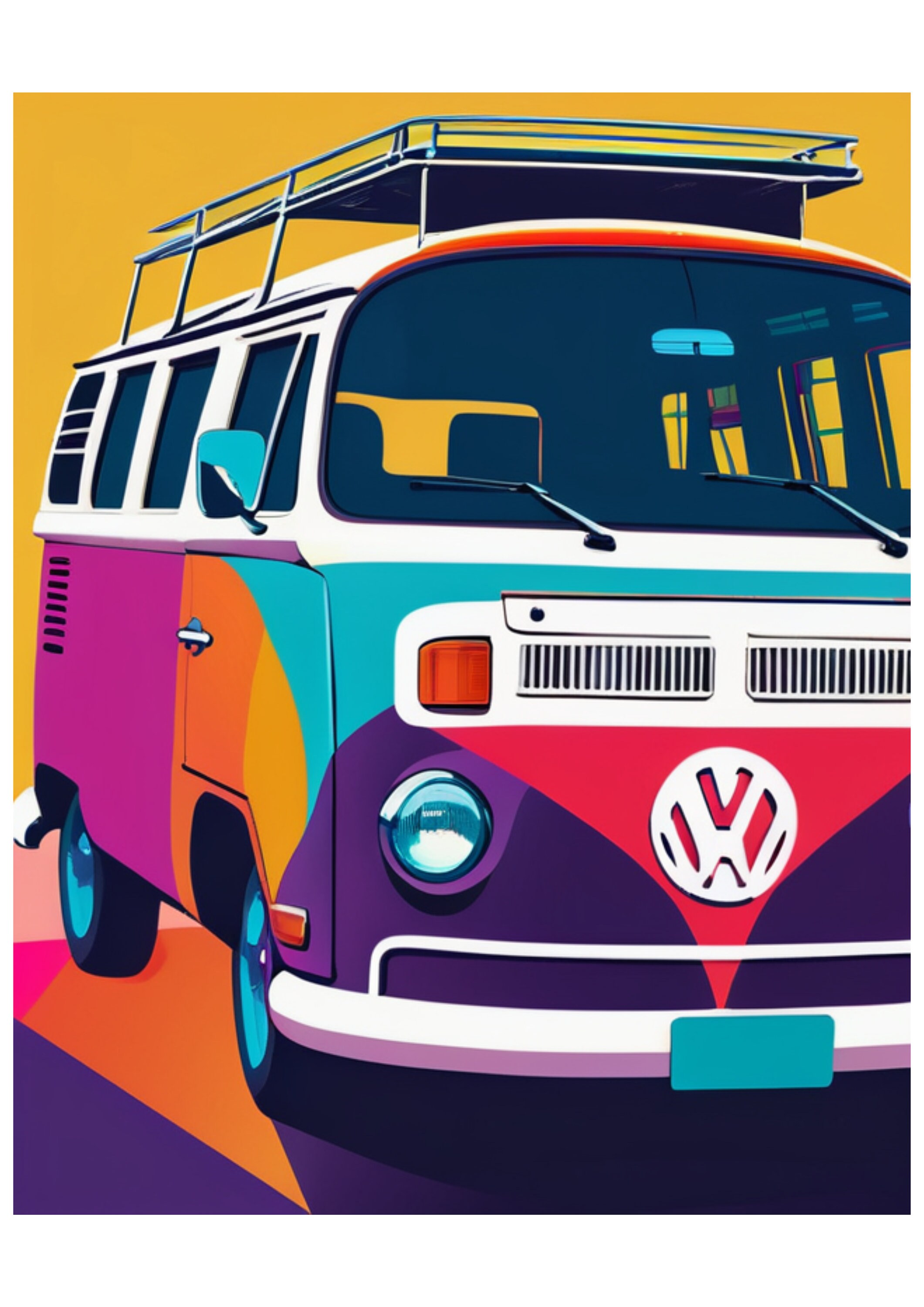 Kombi Van Poster Set of 5 Png - Etsy