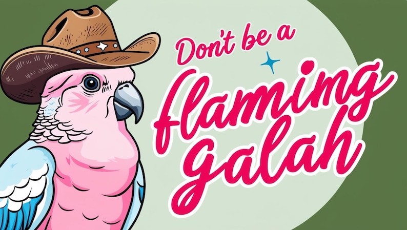 Don't Be a Flaming Galah Clip Art. - Etsy
