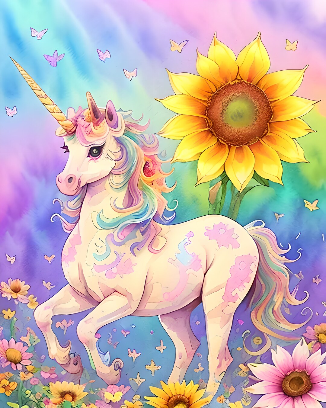 Rainbow Unicorn Digital Print PNG File Format. - Etsy