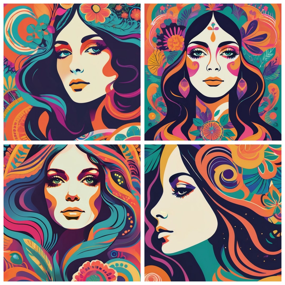 Flower Power Woman A4 Printable Calendar - Etsy