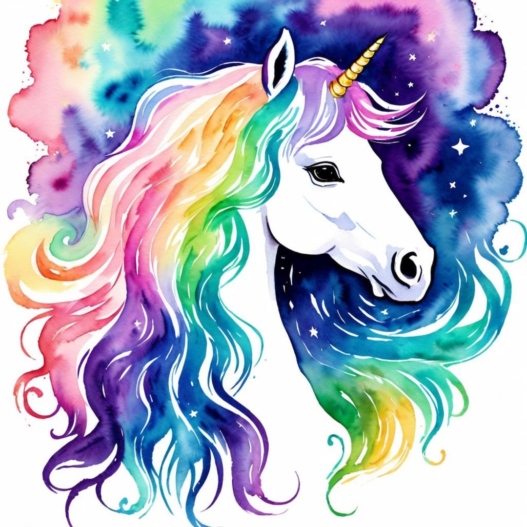 Rainbow Unicorn Digital Print PNG File Format. - Etsy