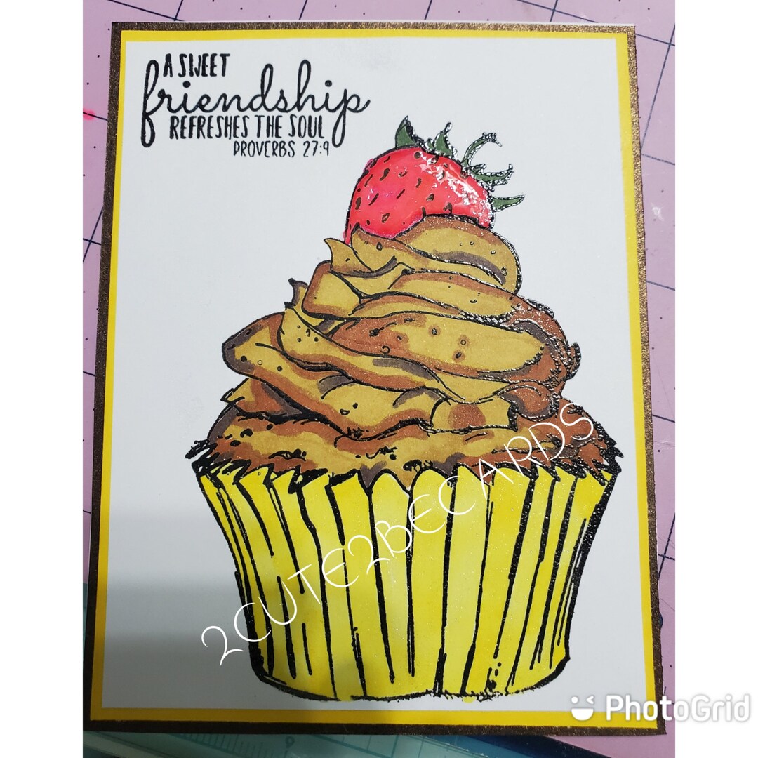 Friendship Cupcake Handmade Card - Etsy