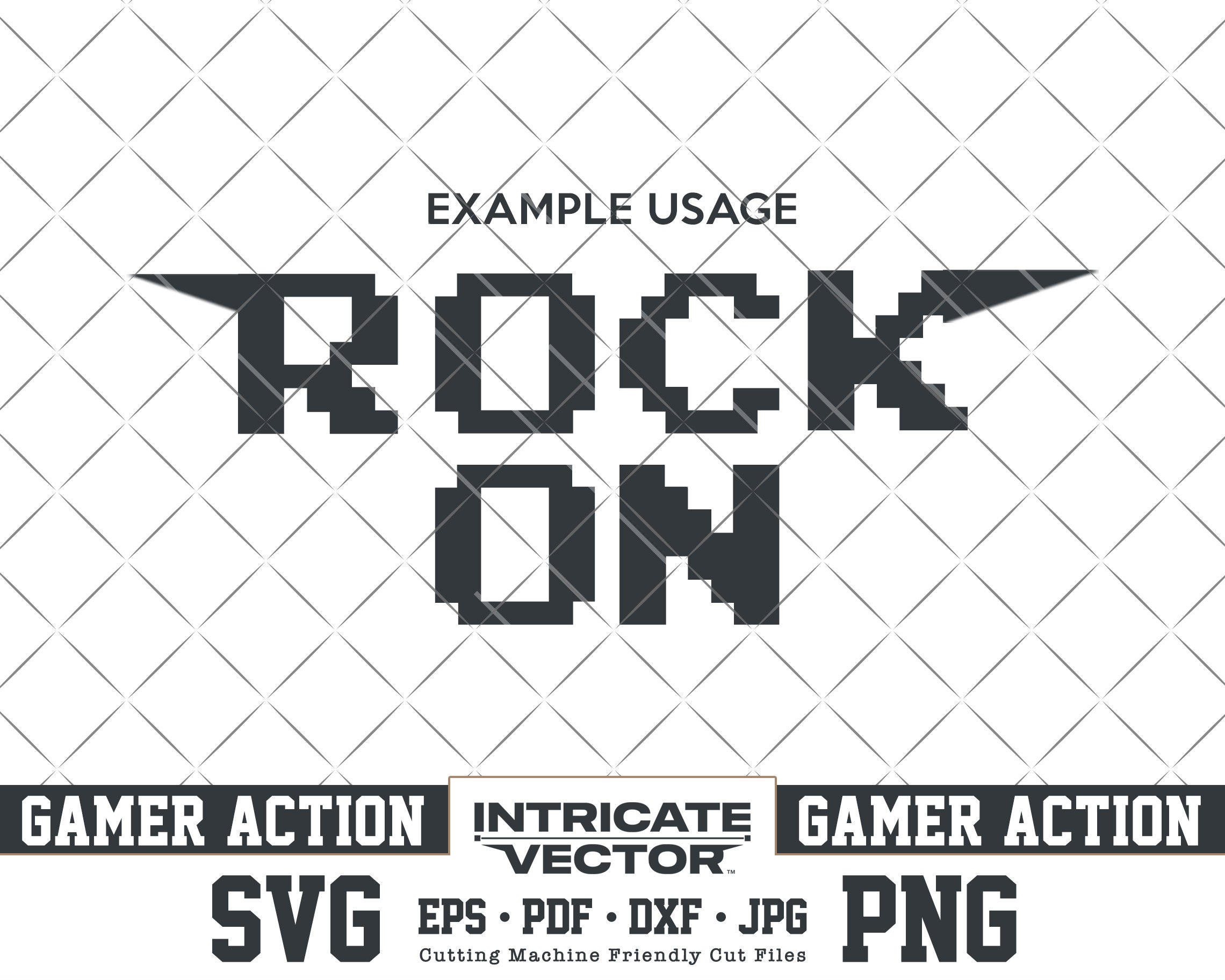 Gamer Action Text SVG, 8-bit Retro Video Games | Cricut, Silhouette ...