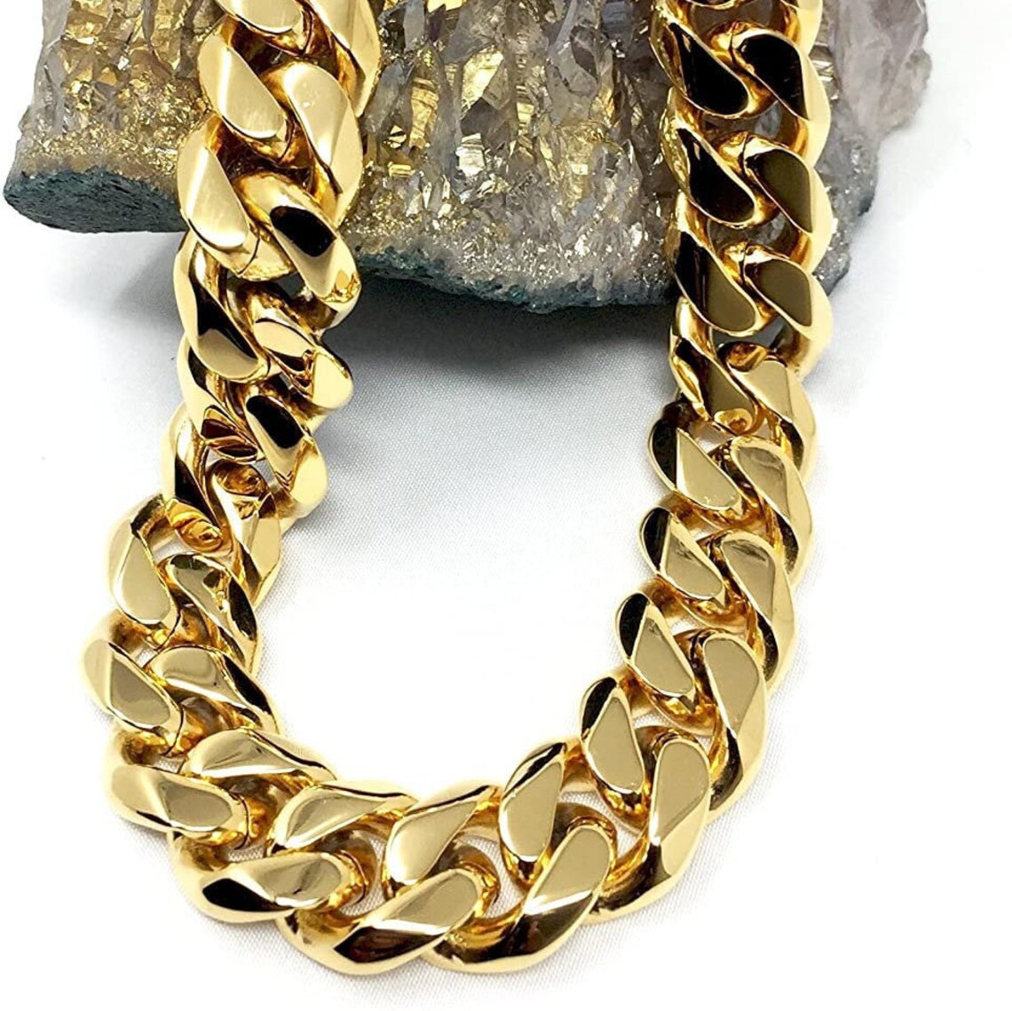 11MM 14K Cuban Link Chain Necklace for Men and Women Hip Hop | Etsy