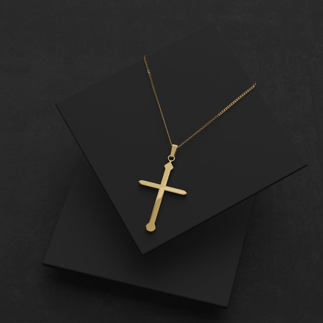 18K Gold Small Cross Chain for Men Women Husband Wife Perfect - Etsy