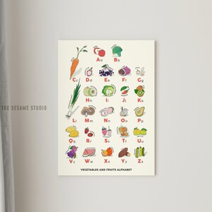 Printable Alphabet With Fruits & Vegetables, Educational Alphabet ...