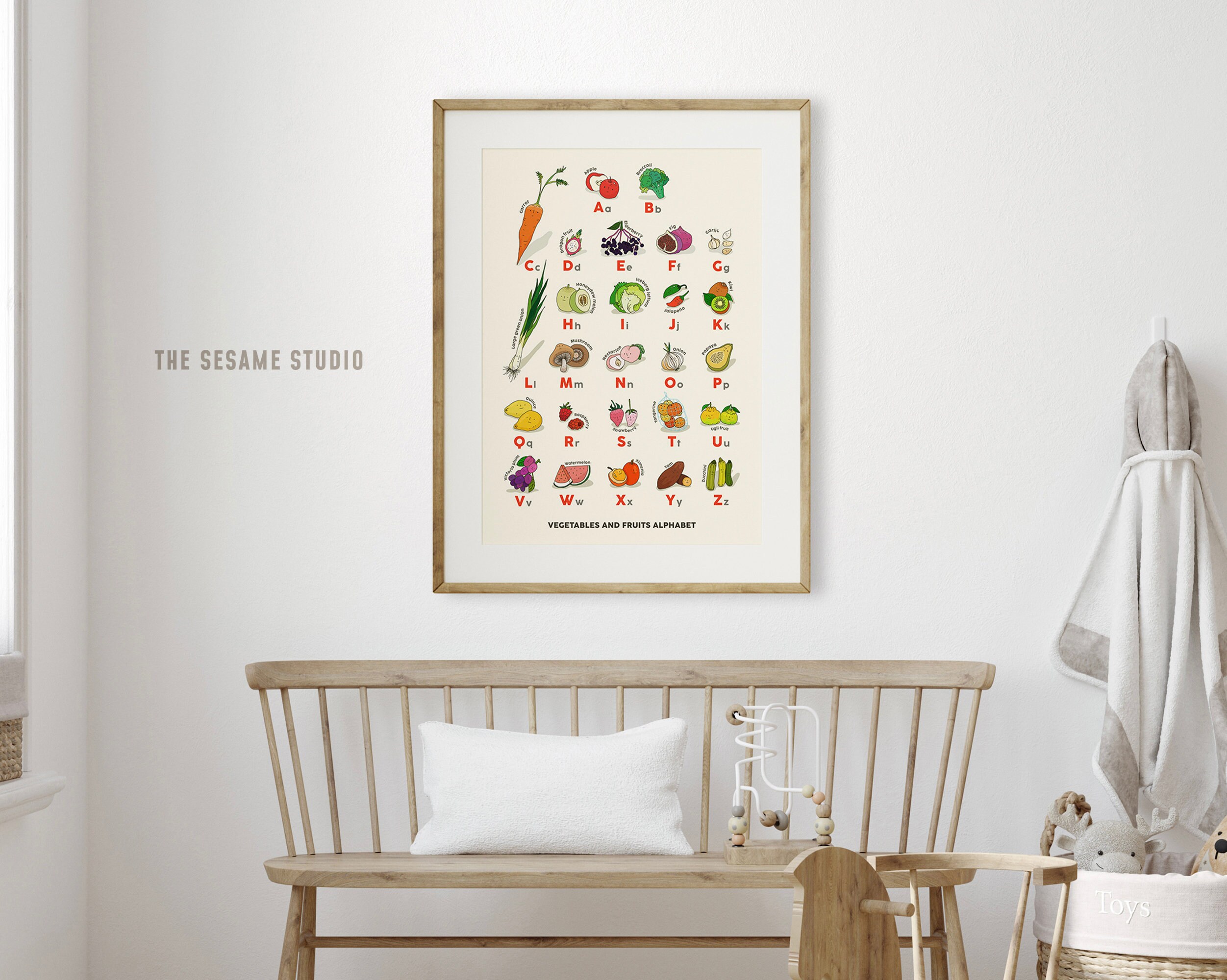 Printable Alphabet With Fruits & Vegetables, Educational Alphabet ...