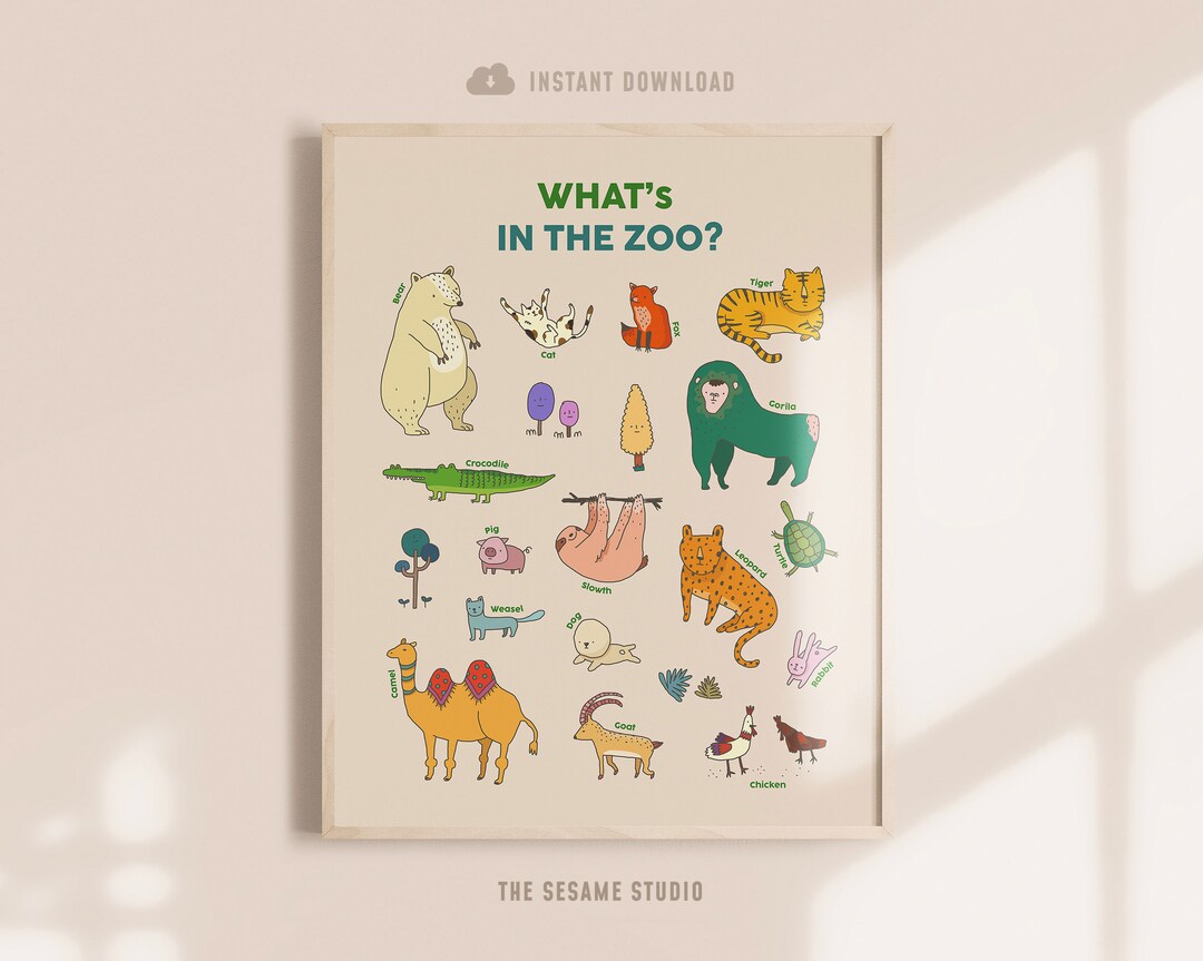 Animal Printable Poster, Safari Animal Poster, Kids Safari Poster ...