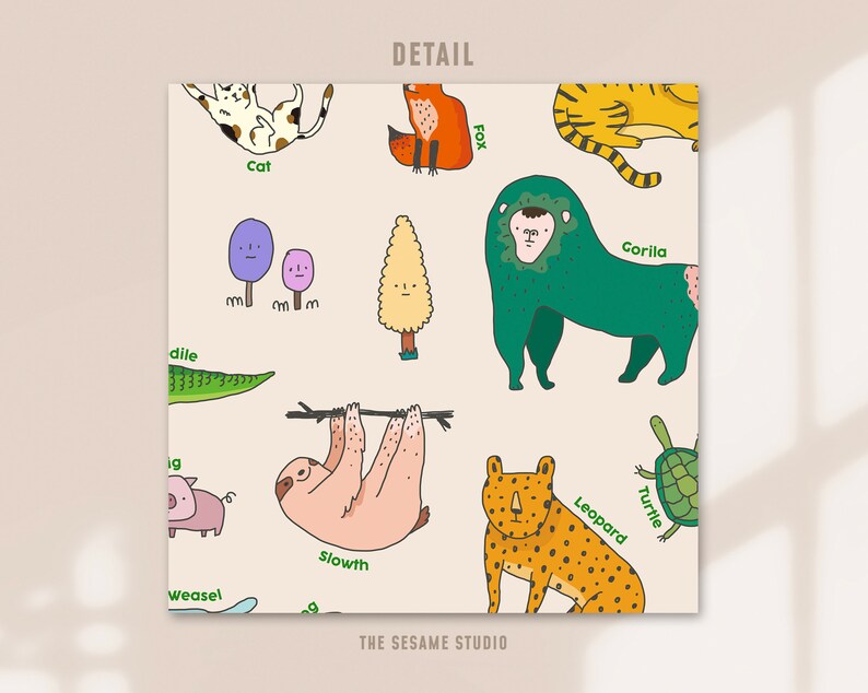 Animal Printable Poster, Safari Animal Poster, Kids Safari Poster ...