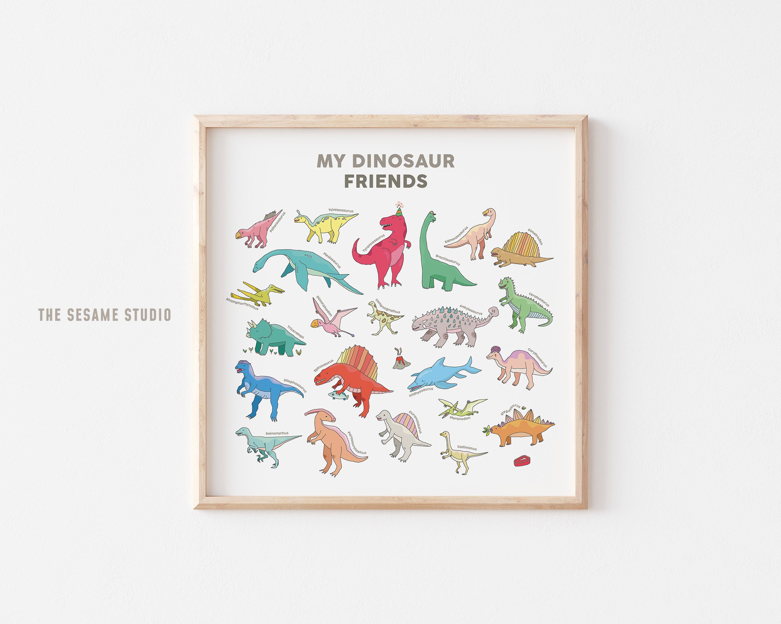 Printable Dinosaur Poster, Poster Educational, Dinosaur Wall Art ...