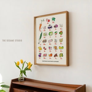 Printable Alphabet With Fruits & Vegetables, Educational Alphabet ...