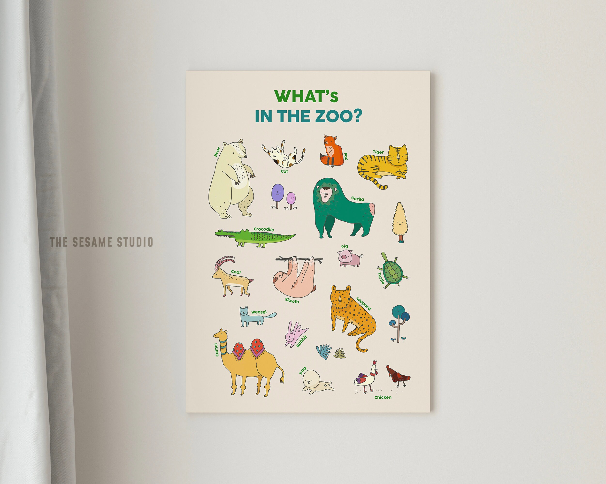 Animal Printable Poster, Safari Animal Poster, Kids Safari Poster ...