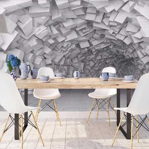3D Tunnel Wallpaper 3D Wallpaper Wall Mural Living Room | Etsy