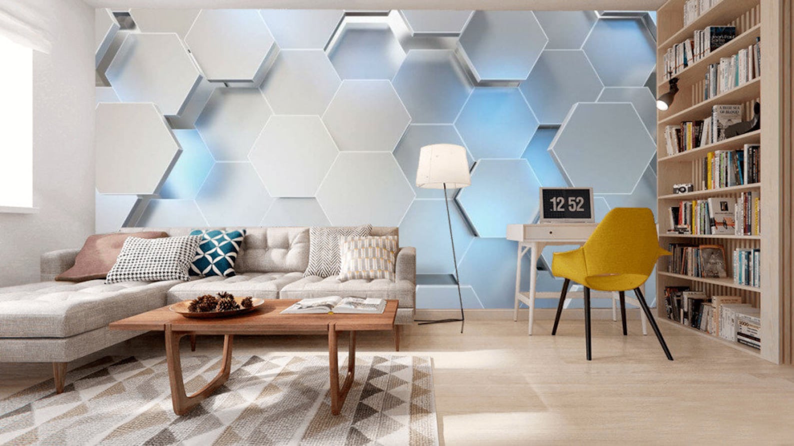 3D Geometric Shapes Wallpaper Mural Peel&stick Abstract - Etsy