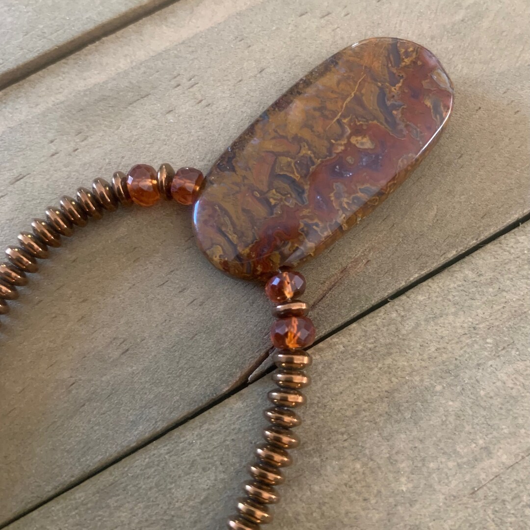 Rust and Brown Moroccan Seam Agate With Brown-tone Hematite and Garnet ...