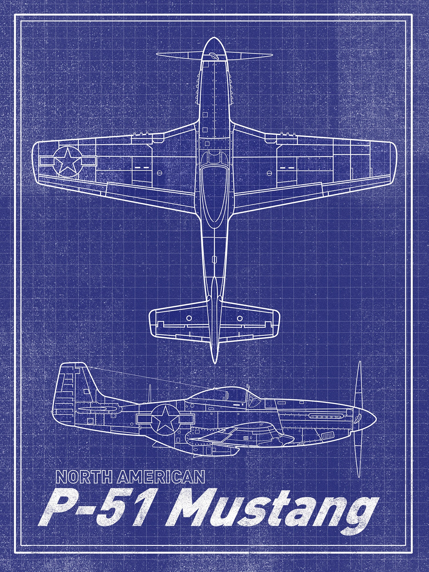 P51 Mustang Schematic Blueprint - Etsy