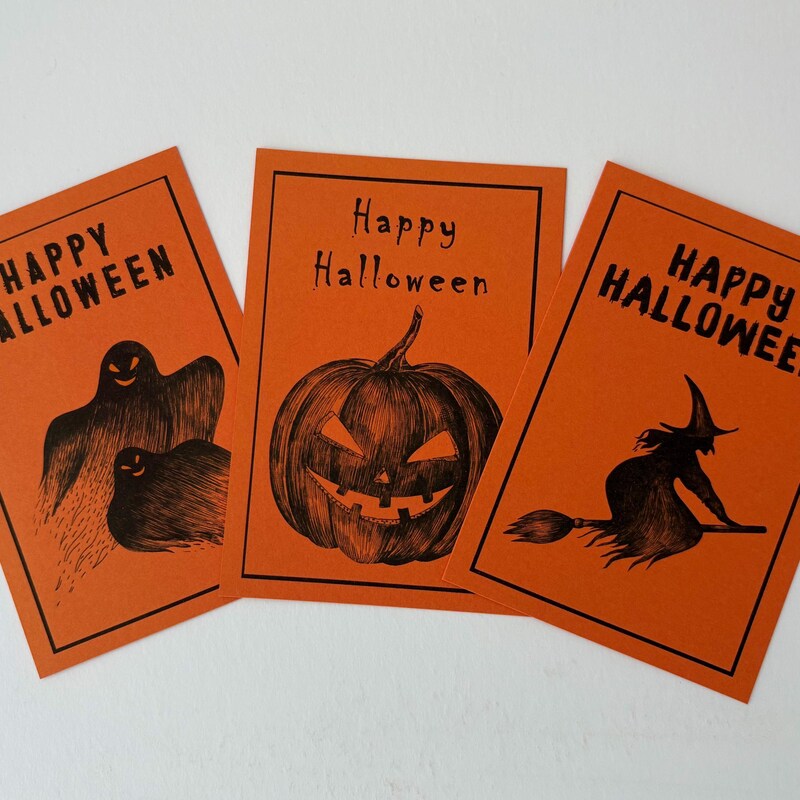 Mini Halloween Cards Bulk - Etsy