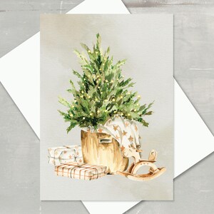 Watercolor Christmas Tree Cards: Handmade Holiday Greeting Cards, Set ...