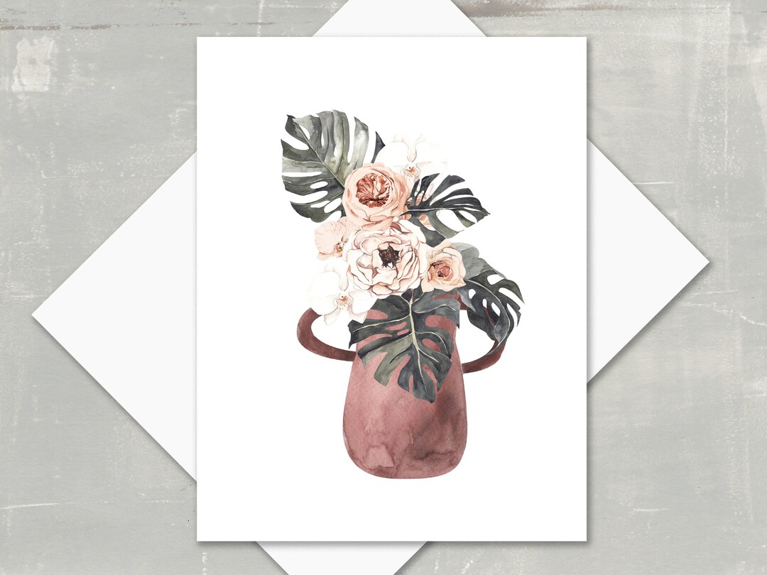 Terracotta Bouquet Note Cards: Floral Stationery Set - Etsy