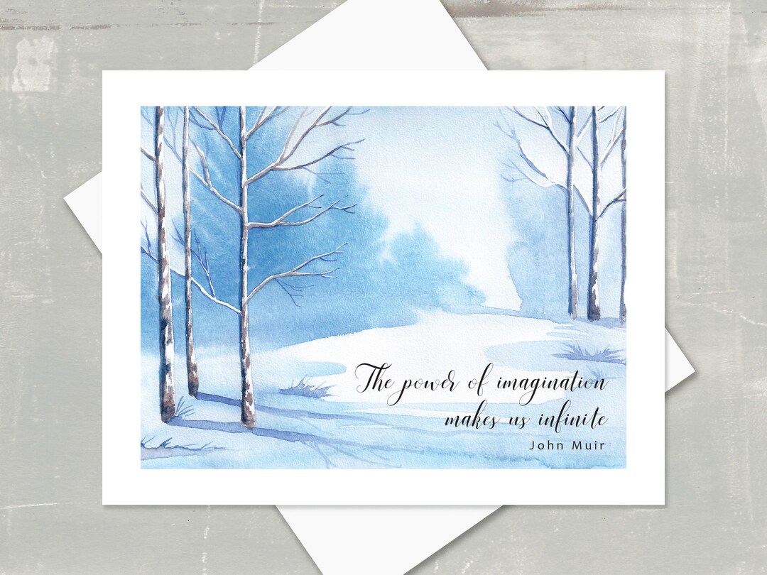 Set of 10 the Power of Imagination John Muir Quote Watercolor Note ...