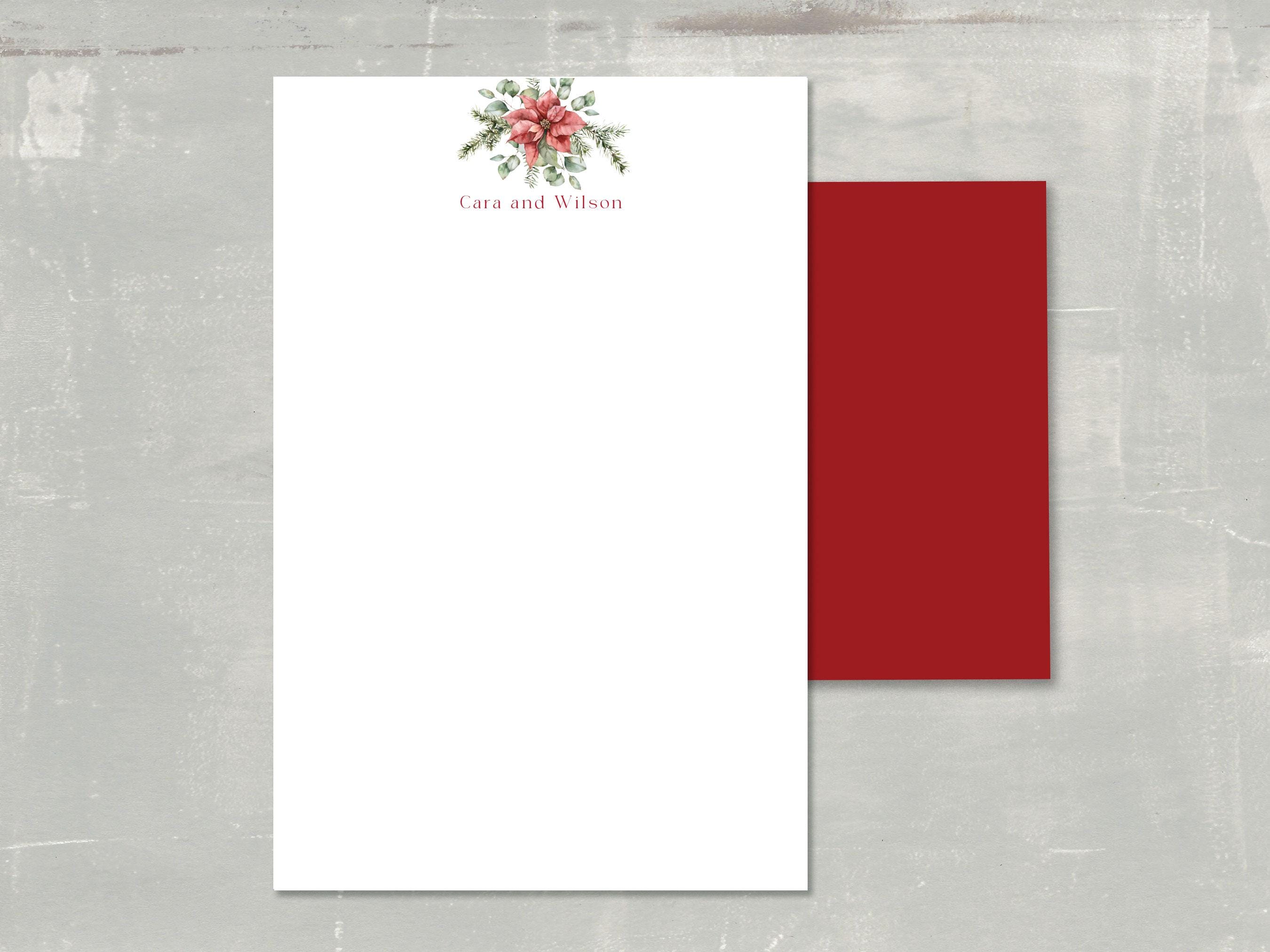 Personalized Poinsettia Stationery: Christmas Holiday Notes - Etsy