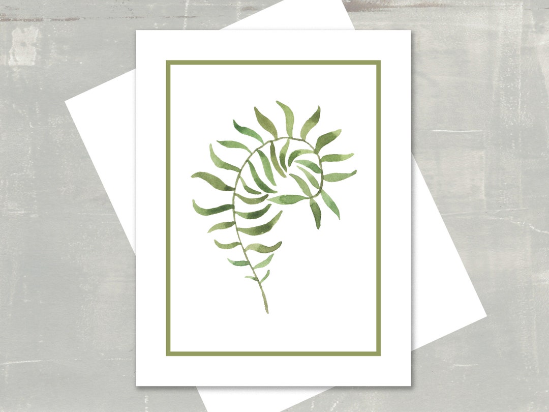 Set of 10 Watercolor Fern Note Cards With Envelopes: Perfect Gift for ...