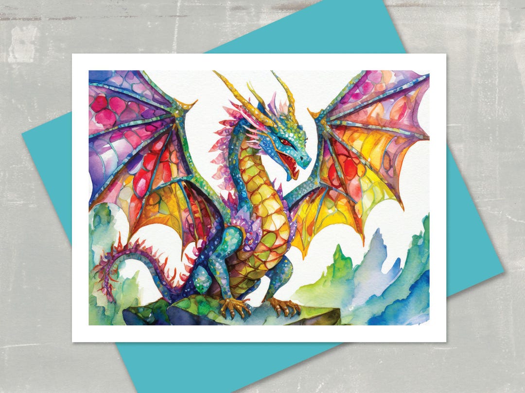 Jeweled Dragon Note Cards With Envelopes: Fantasy Stationery Set - Etsy