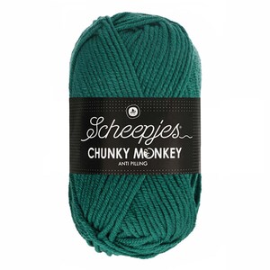 Scheepjes Chunky Monkey Green Yarn 100g - 1062- Evergreen - Etsy