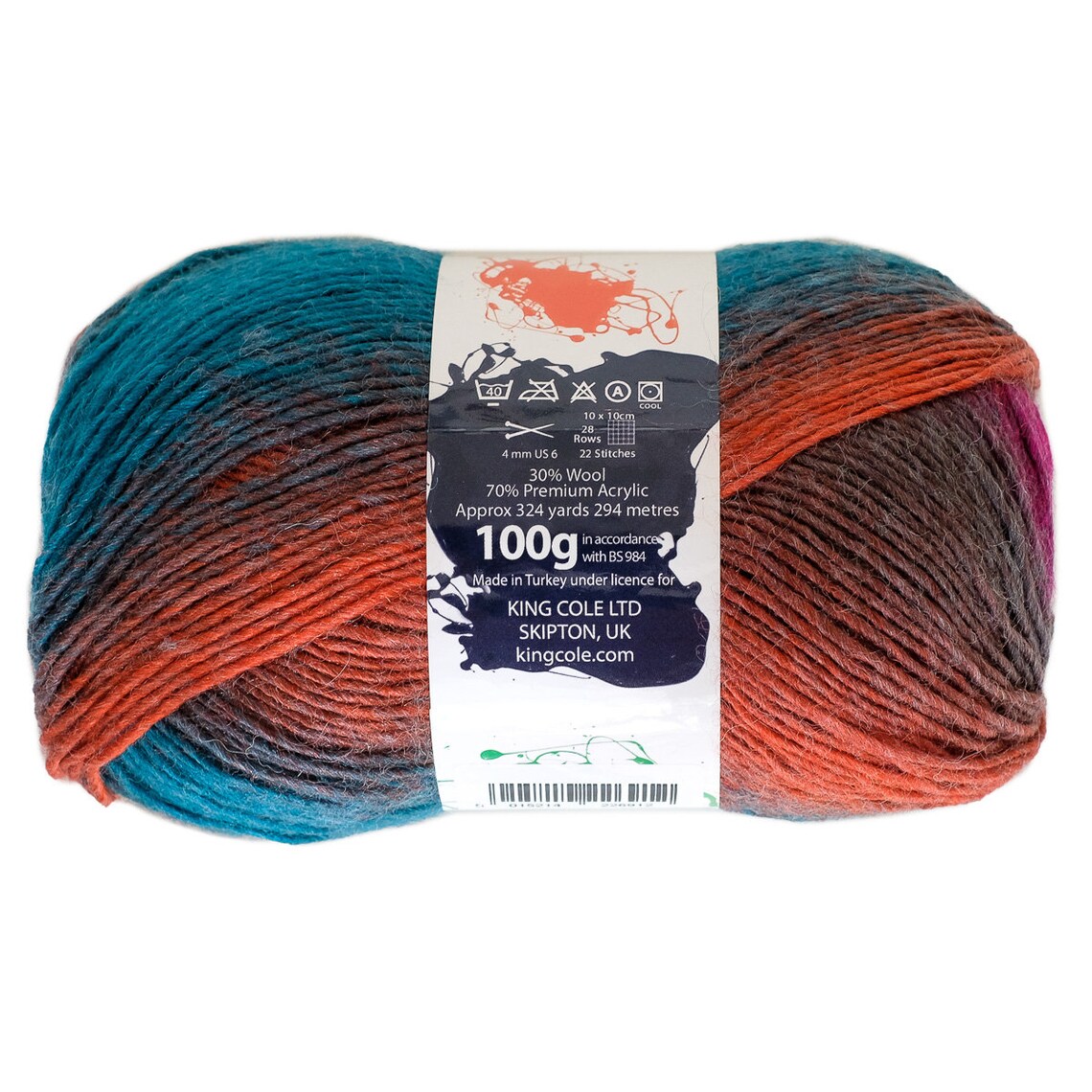 King Cole Riot DK Colour Changing Wool Blend Sock Yarn 100g | Etsy