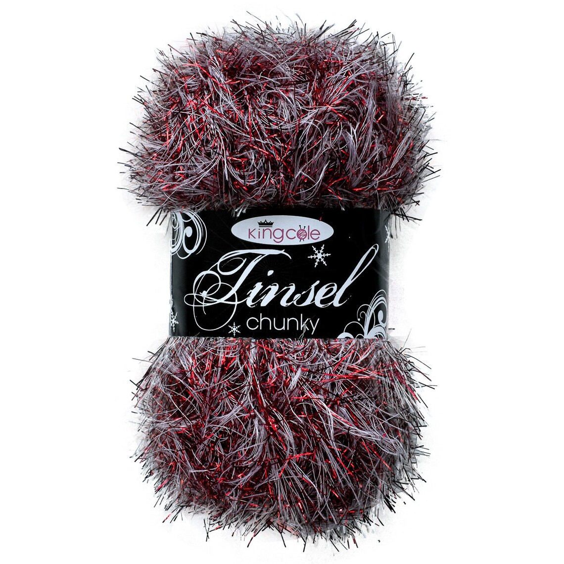 King Cole Tinsel Chunky Red/White Sparkly Festive Glitter Yarn | Etsy