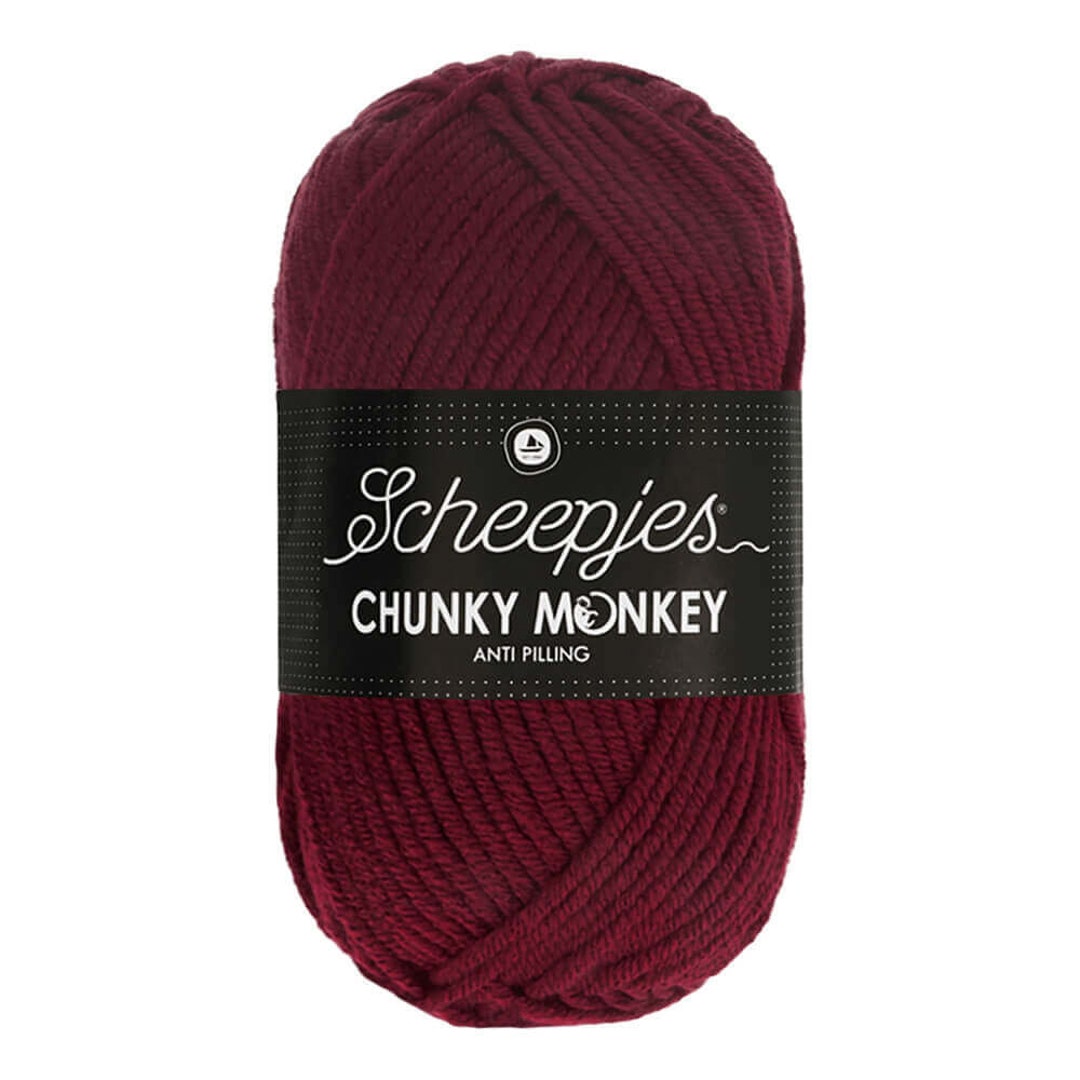 Scheepjes Chunky Monkey Red Yarn 100g - 1035- Maroon - Etsy