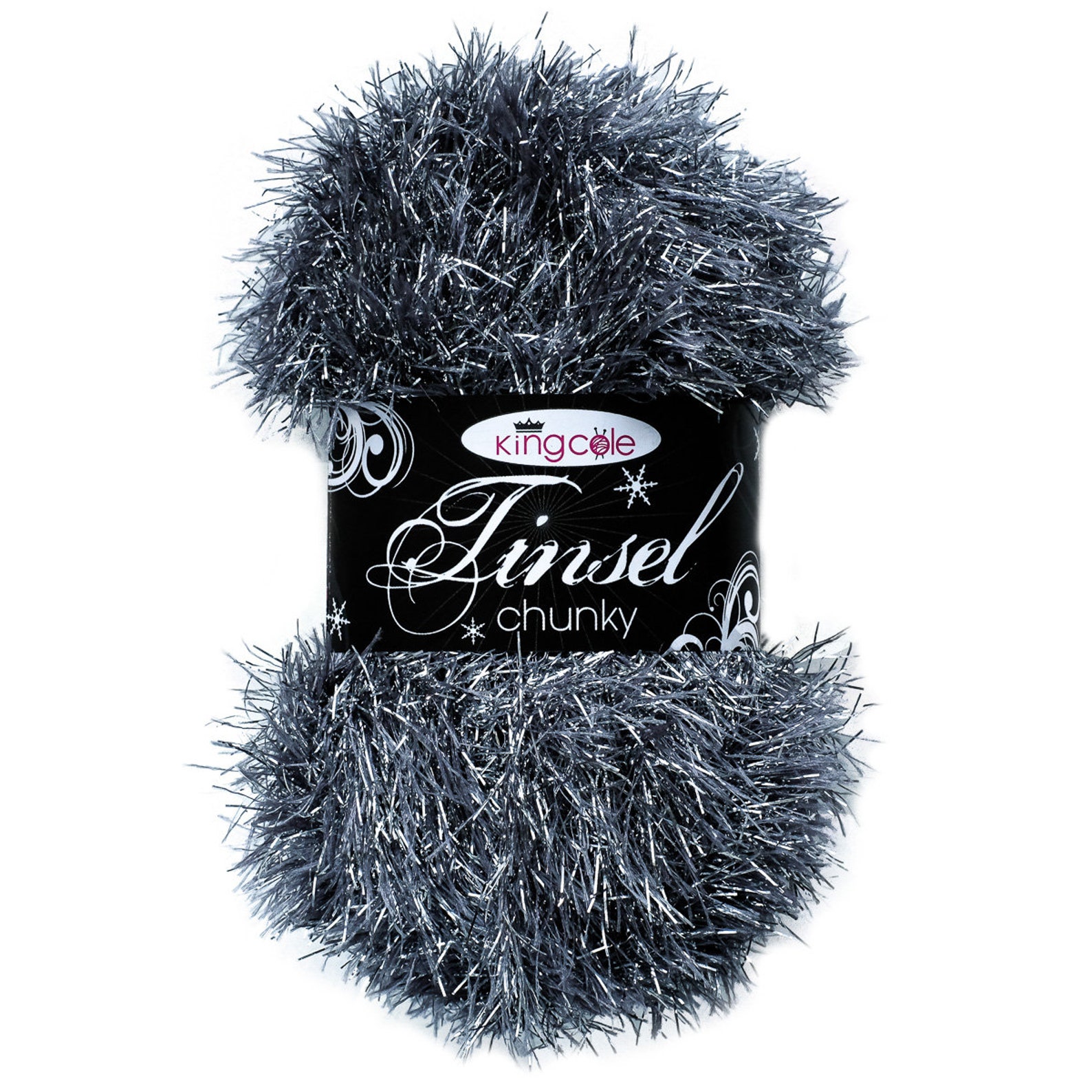 King Cole Tinsel Chunky Silver Sparkly Festive Glitter Yarn | Etsy