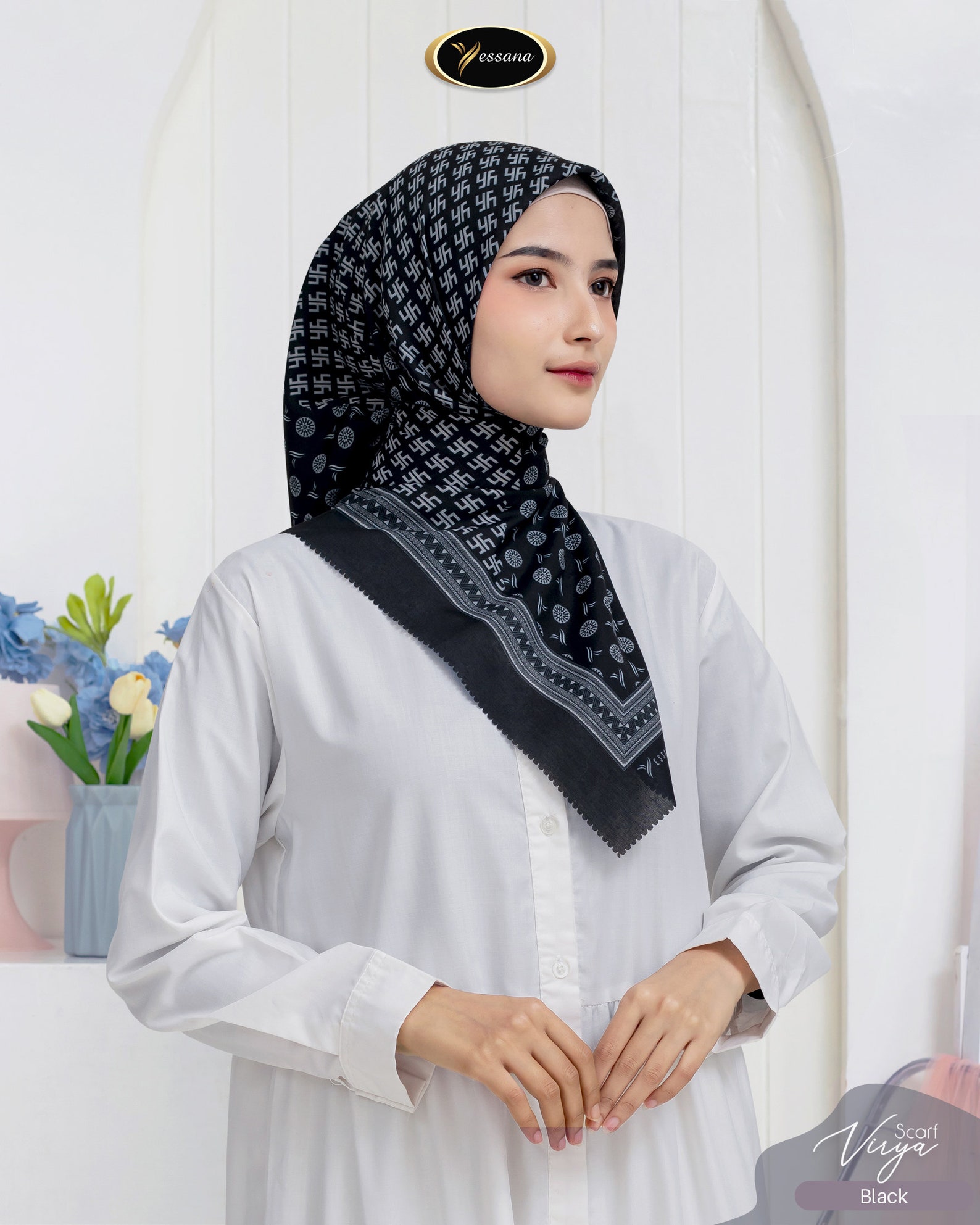 Virya Scarf by Yessana Exclusive Printed Scarf Lasser Cut Premium Shawl ...