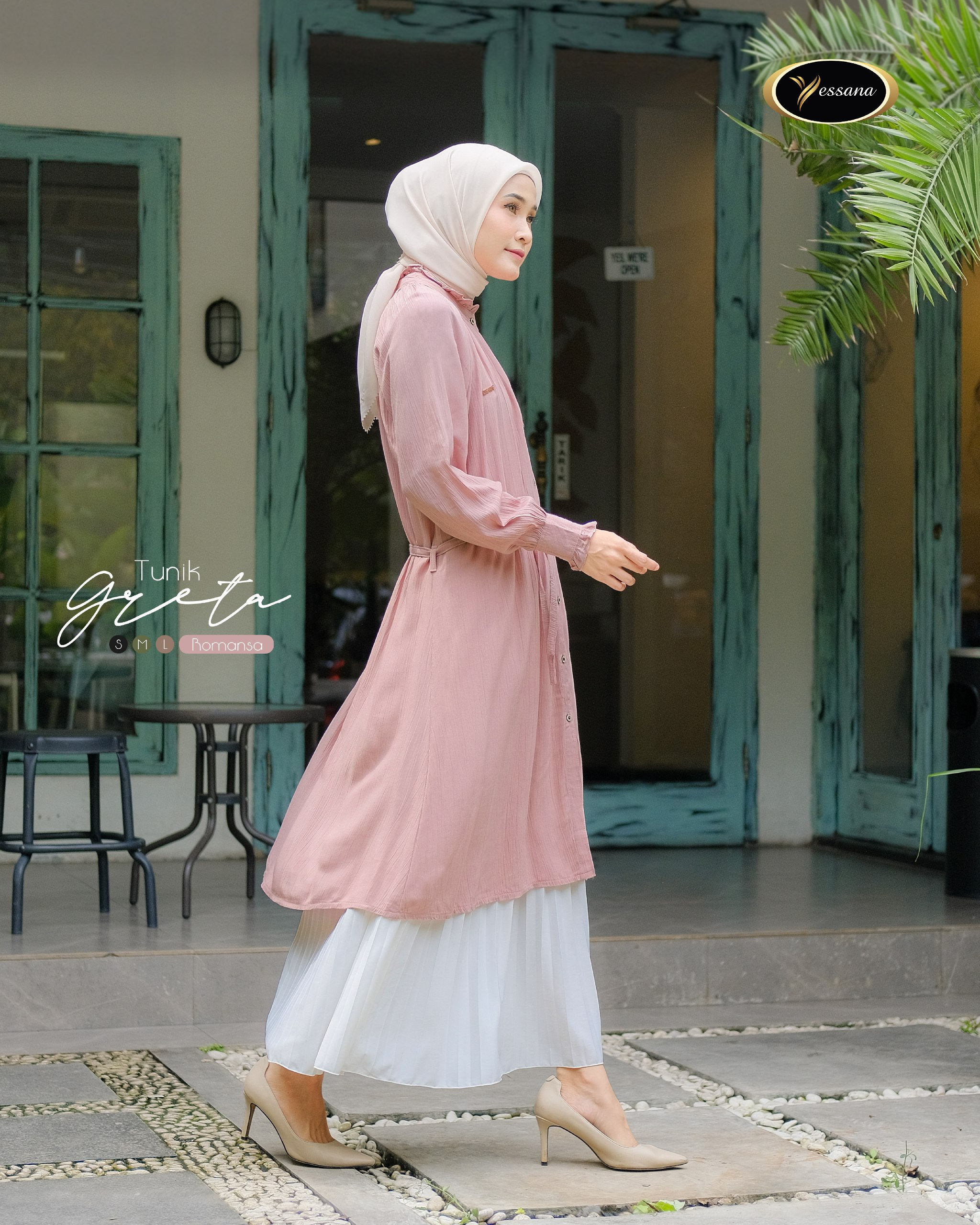 Modest Buttoned Tunic Greta by Yessana for Women , Islamic Large Tunic ...