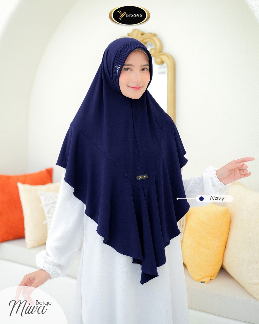 Miwa Bergo by Yessana Hijab Jumbo Large Syari Hijab for Women Jersey Premium Hijab Big Size ...